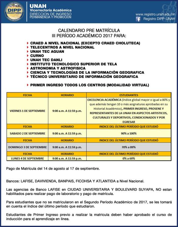 Oferta académica - Universidad Nacional Autónoma de Honduras